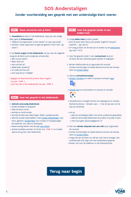 Anderstaligen: Communiceren met anderstaligen - communicatiewijzer | VDAB Extranet